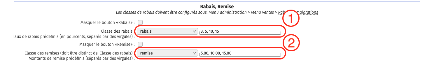Paramétrer les rabais et remises | mcakalescience.com